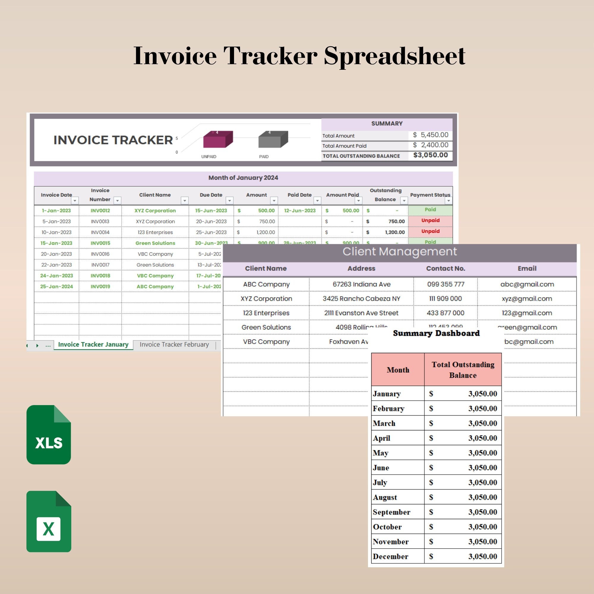 Invoice Tracker Google Sheets, Invoice Tracker Spreadsheet, Invoice ...