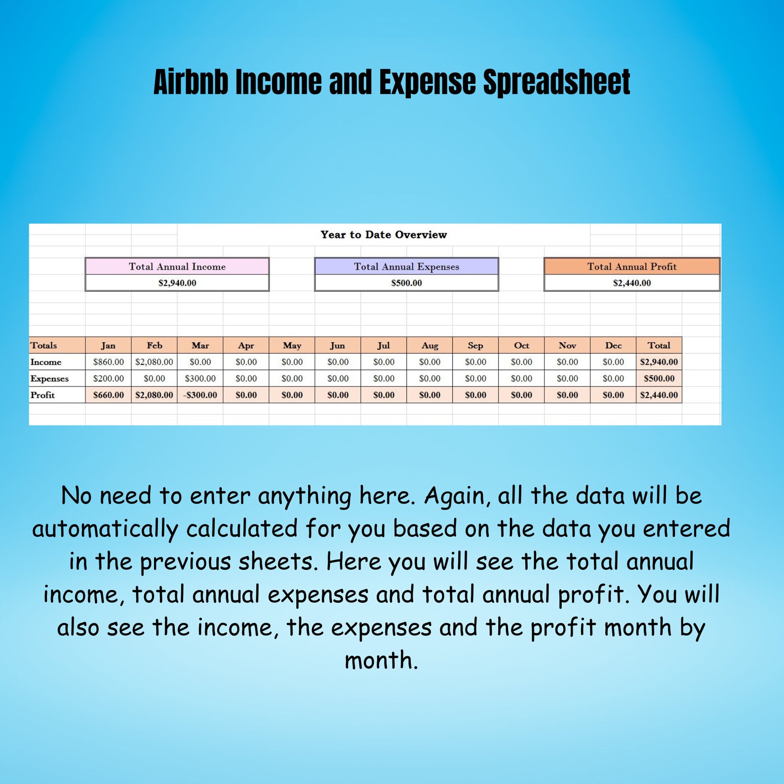 Airbnb Income and Expense Spreadsheet USD, Airbnb Rental Template ...