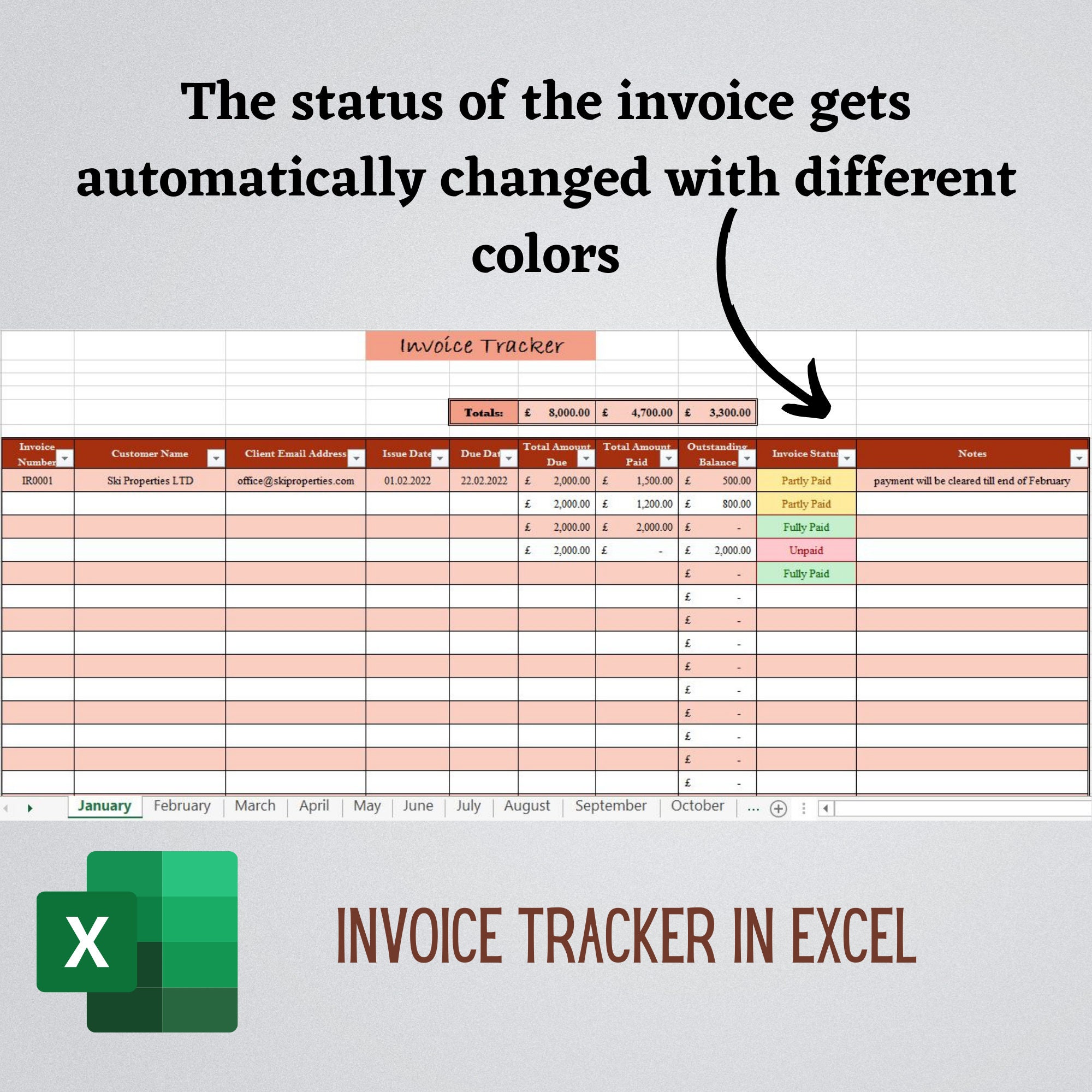 Invoice Tracker Spreadsheet, Payment Tracker in Excel, Payment Log ...