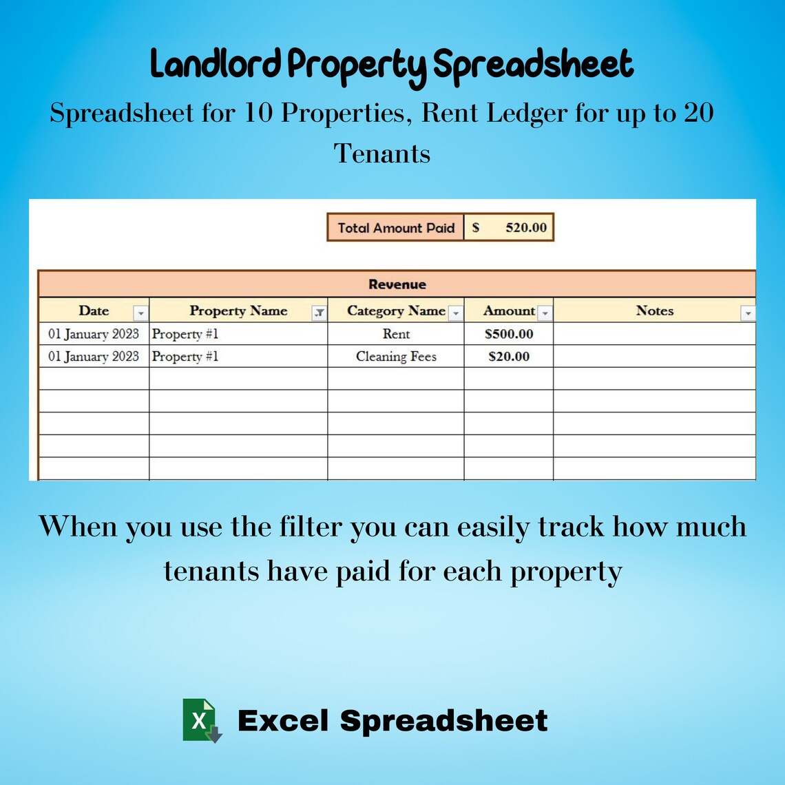 Rental Property Income and Expense Tracker, Property Management ...