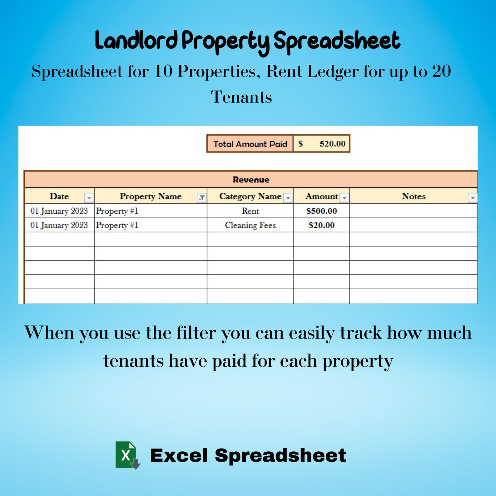 Rental Property Income and Expense Tracker, Property Management ...