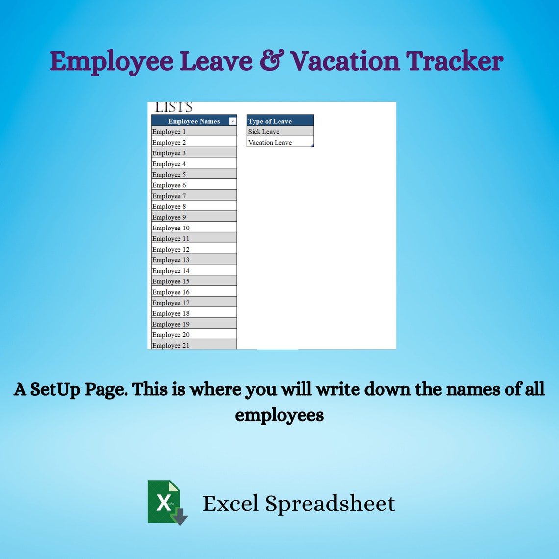 Employee Leave & Vacation Tracker Excel, Annual Leave Tracker, Sick ...