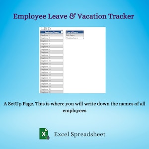 Employee Leave & Vacation Tracker Excel, Annual Leave Tracker, Sick ...