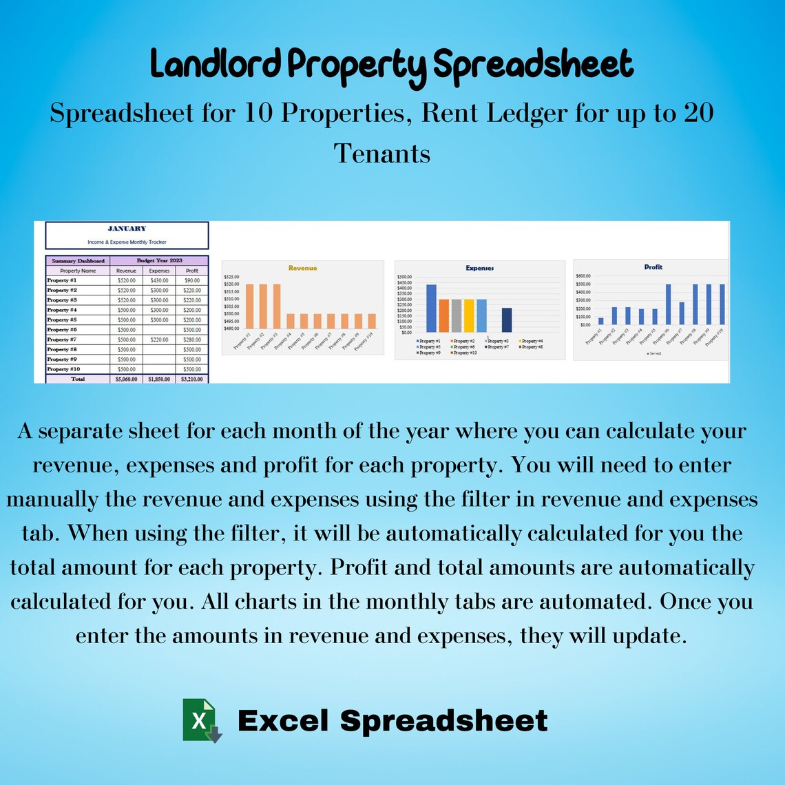 Rental Property Income and Expense Tracker, Property Management ...