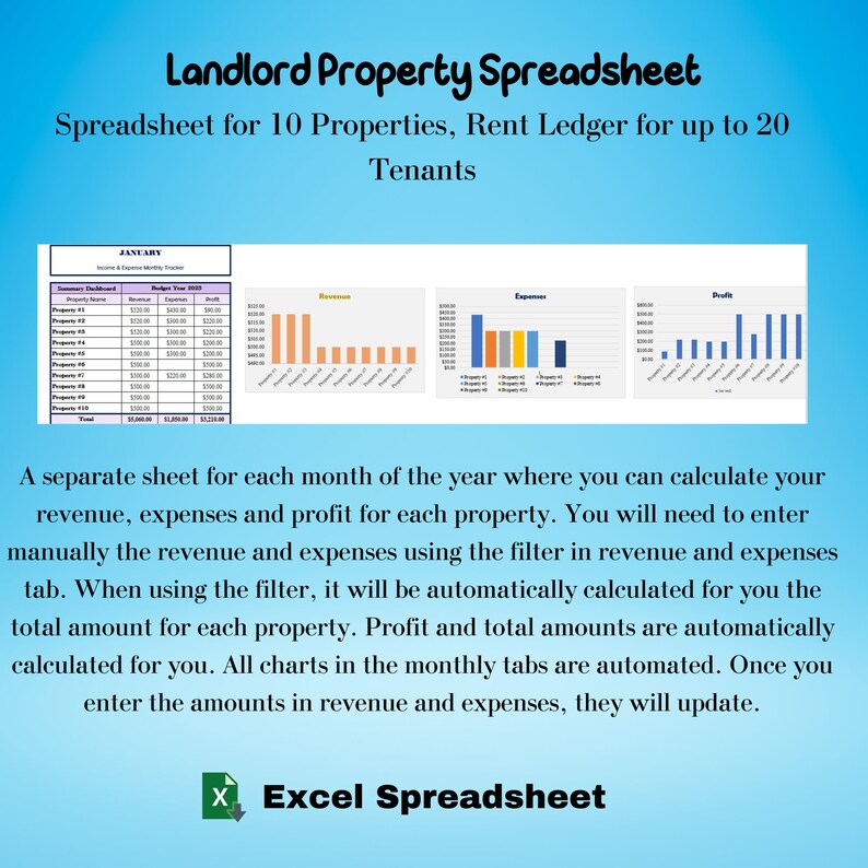 Rental Property Income and Expense Tracker, Property Management ...