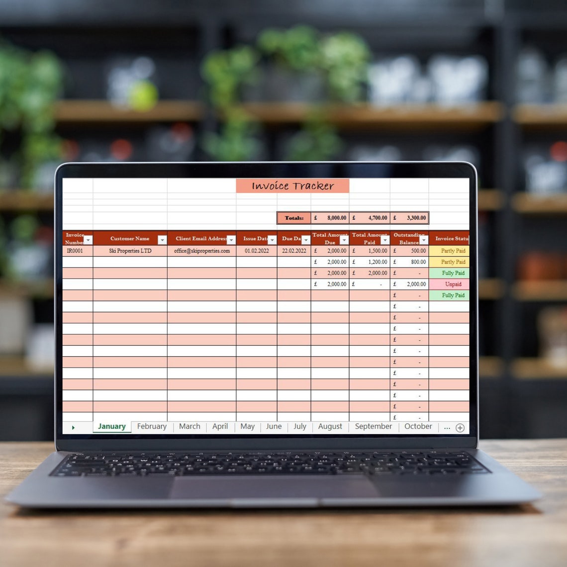 Invoice Tracker Spreadsheet, Payment Tracker in Excel, Payment Log ...