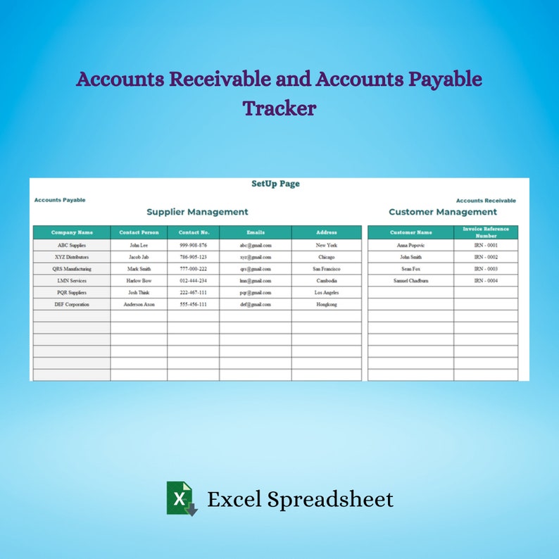 Accounts Receivable and Accounts Payable Tracker, Accounts Receivable ...
