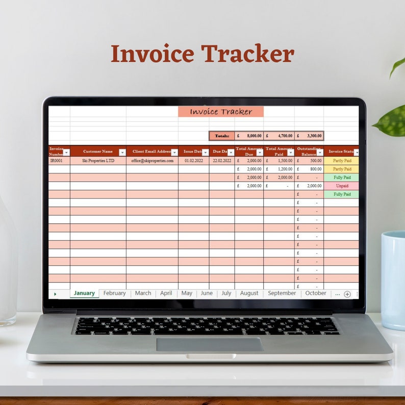 Invoice Tracker Spreadsheet, Payment Tracker in Excel, Payment Log ...