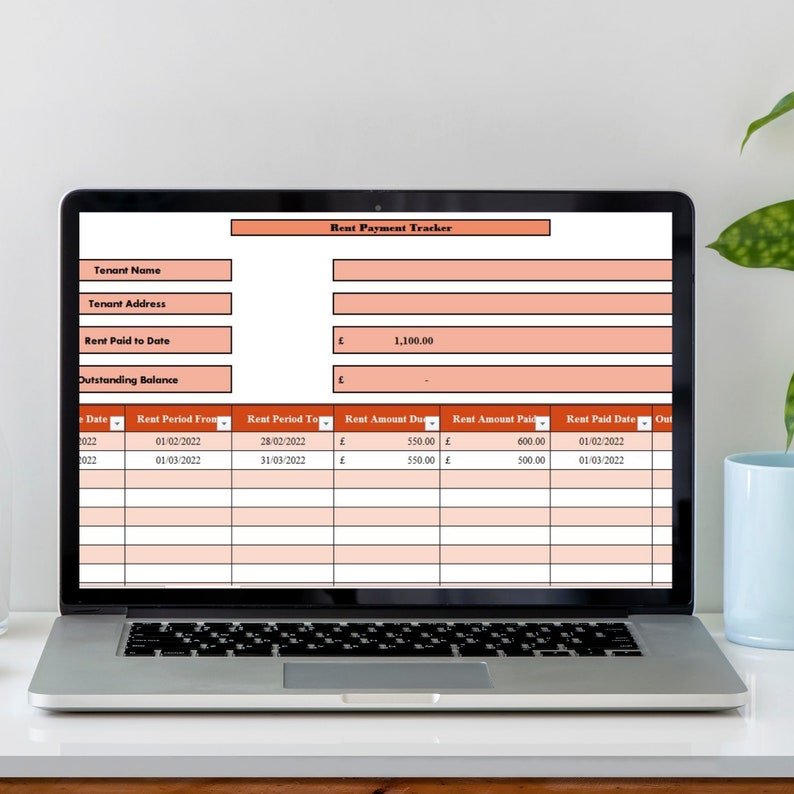 Rental Payment Tracker Excel, Rent Ledger for up to 10 Properties ...