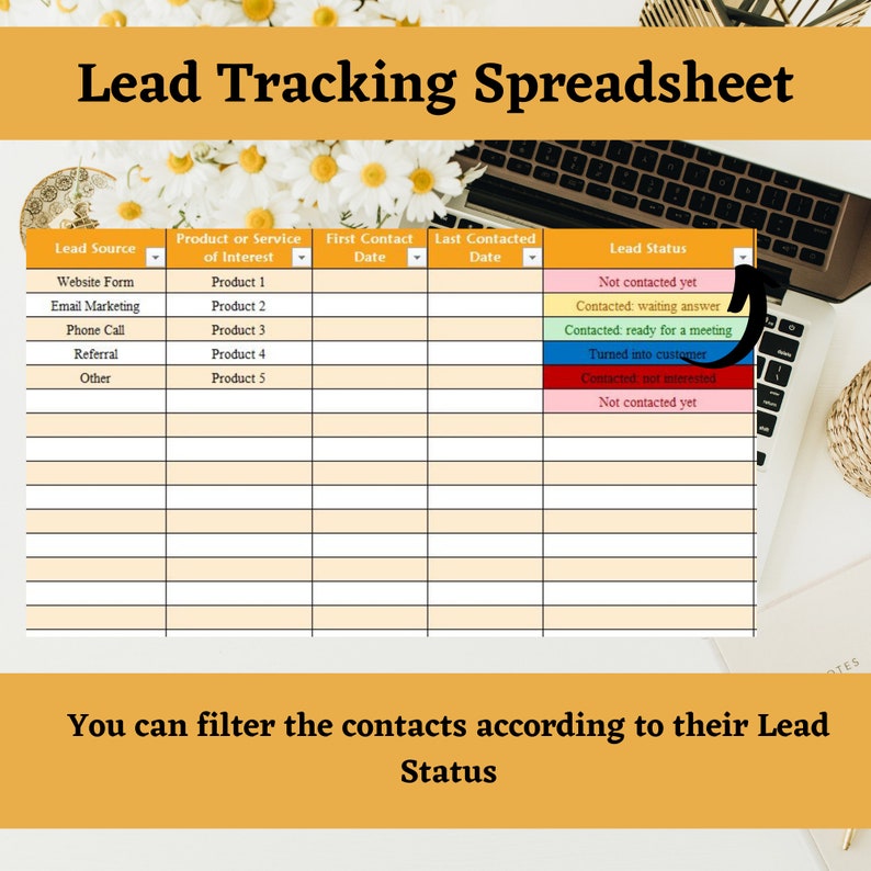 Lead Tracking Spreadsheet, Lead Tracker for Follow-ups, Sales ...