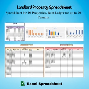 Rental Property Income and Expense Tracker, Property Management Spreadsheet, Rental Property ...