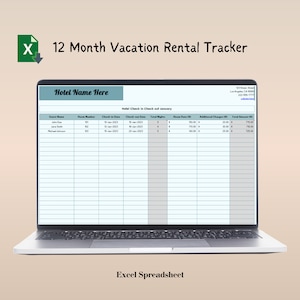12 Month Vacation Rental Tracker, Short Term Rental Reservation ...
