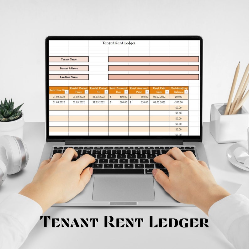 Rent Payment Ledger Excel, Rent Payment Tracker, Tenant Rent Ledger ...
