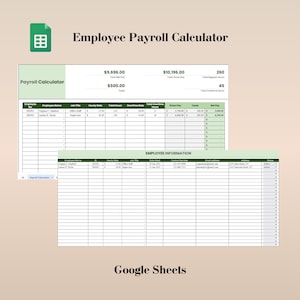 Payroll Calculator Google Sheet, Employee Payroll Records, Employee ...