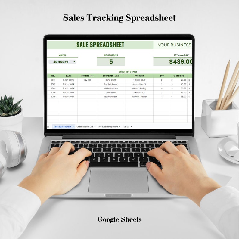 Sales Tracker Google Sheet, Order Tracking Spreadsheet, Small Business ...