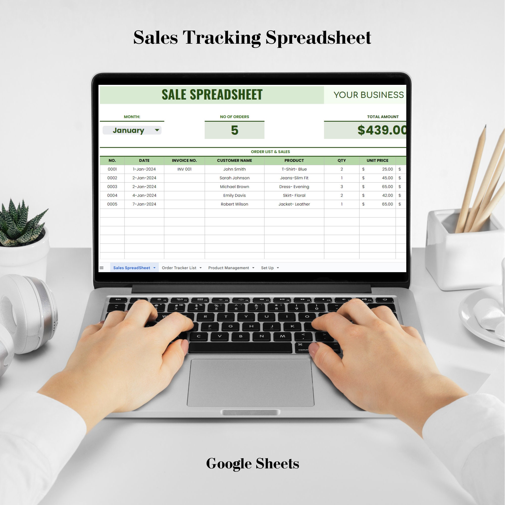 Sales Tracker Google Sheet, Order Tracking Spreadsheet, Small Business ...