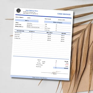 Bakery Invoice Template in Excel and Google Sheets, Editable Invoice ...
