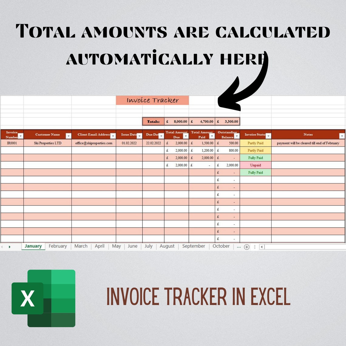 Invoice Tracker Spreadsheet, Payment Tracker in Excel, Payment Log ...
