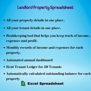 Rental Property Tracker Excel, Rental Income and Expense Tracker ...