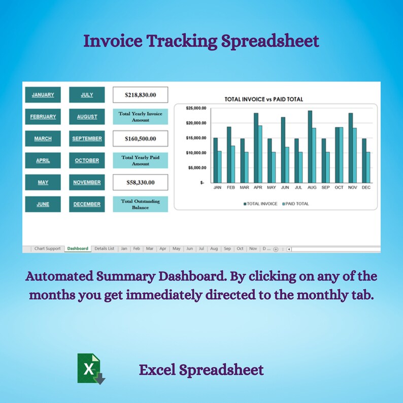 Invoice Tracking Spreadsheet, Invoice Management System, Small Business ...