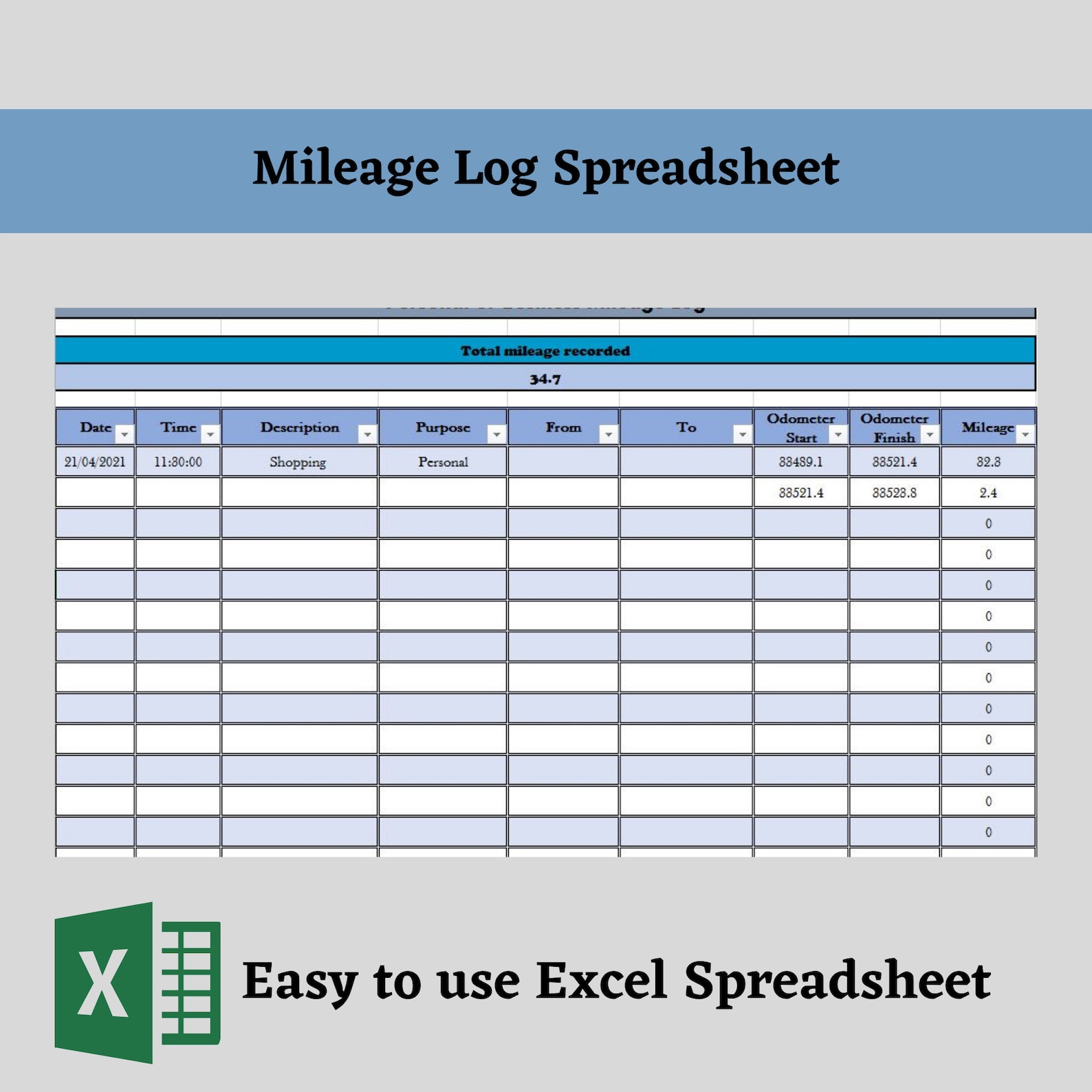 Feuille de calcul de suivi du kilométrage journal de - Etsy France