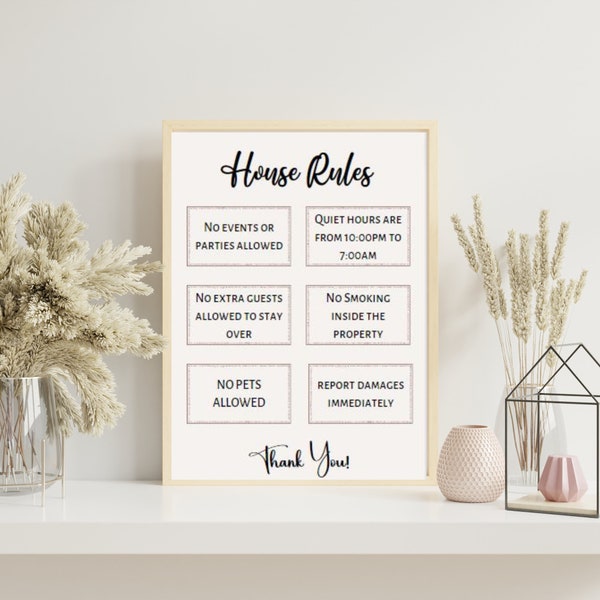 House Rules Sign - Etsy