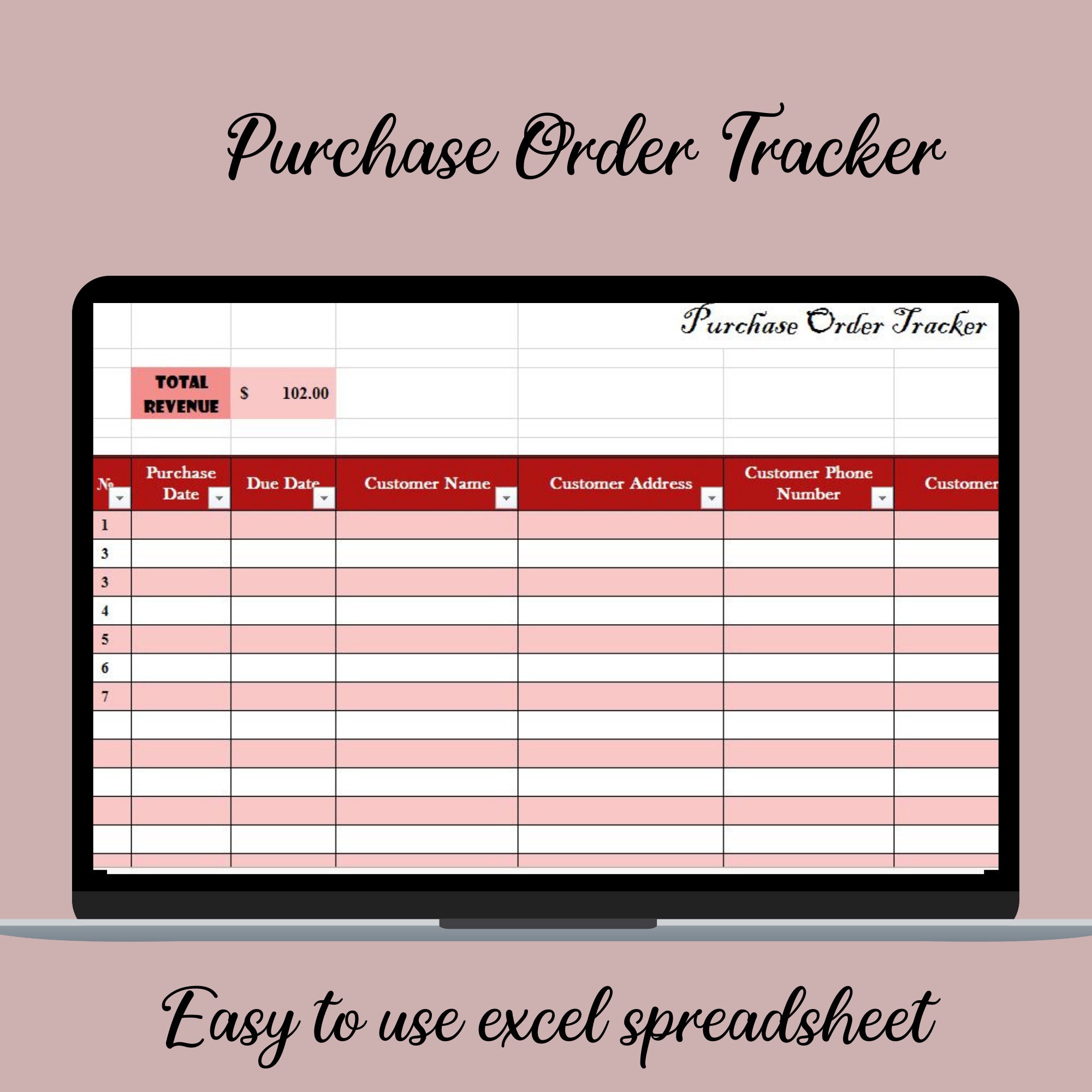 Purchase Order Tracking Template Excel