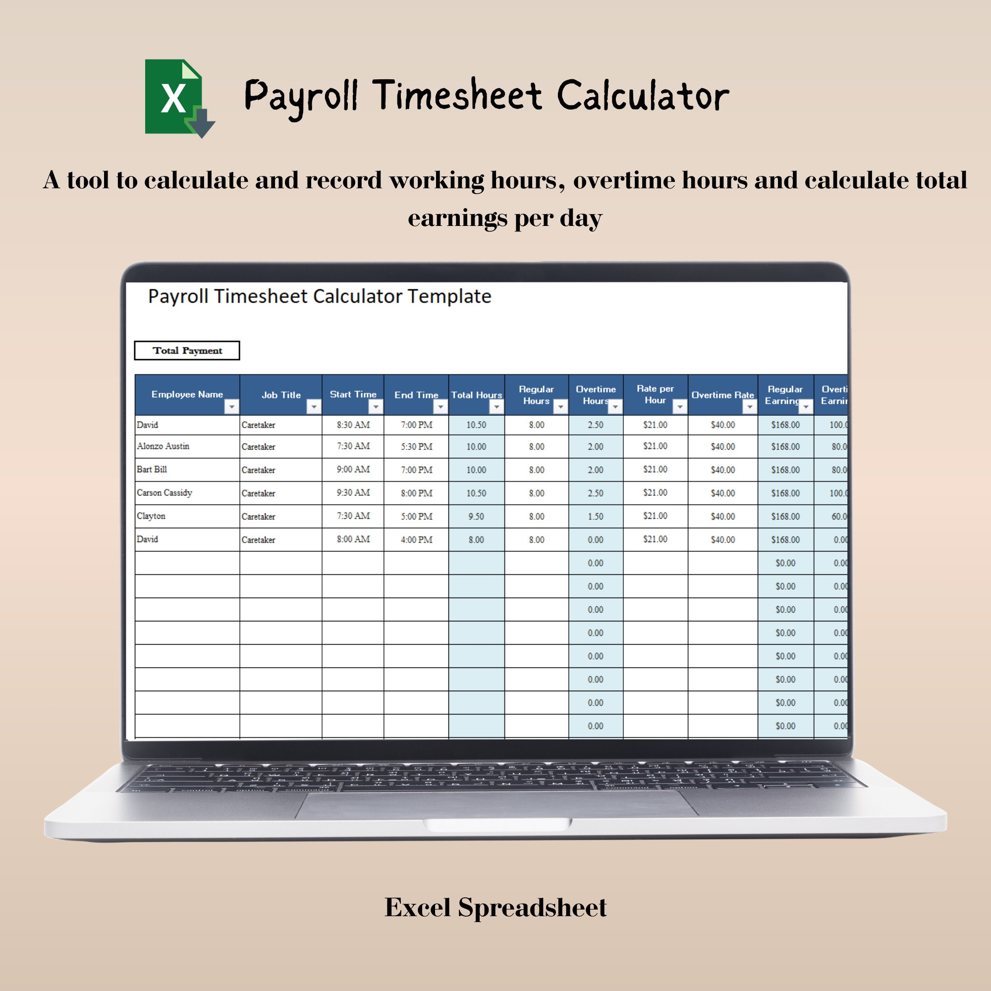 Employee Payroll Calculator, Payroll Timesheet Calculator, Payroll ...