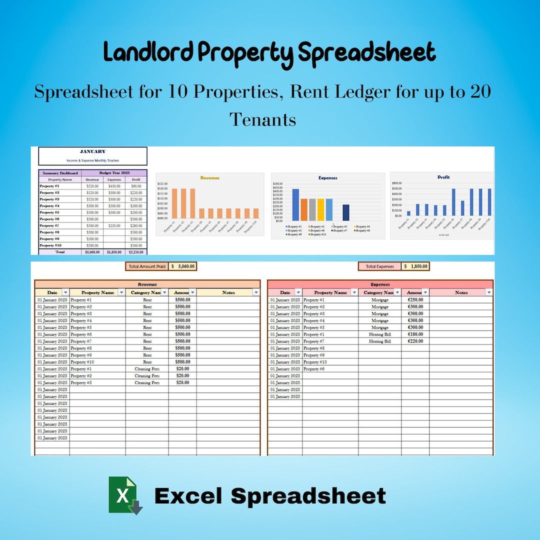 Rental Property Income and Expense Tracker, Property Management ...