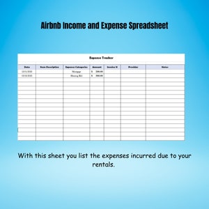 Airbnb Income and Expense Spreadsheet USD, Airbnb Rental Template ...