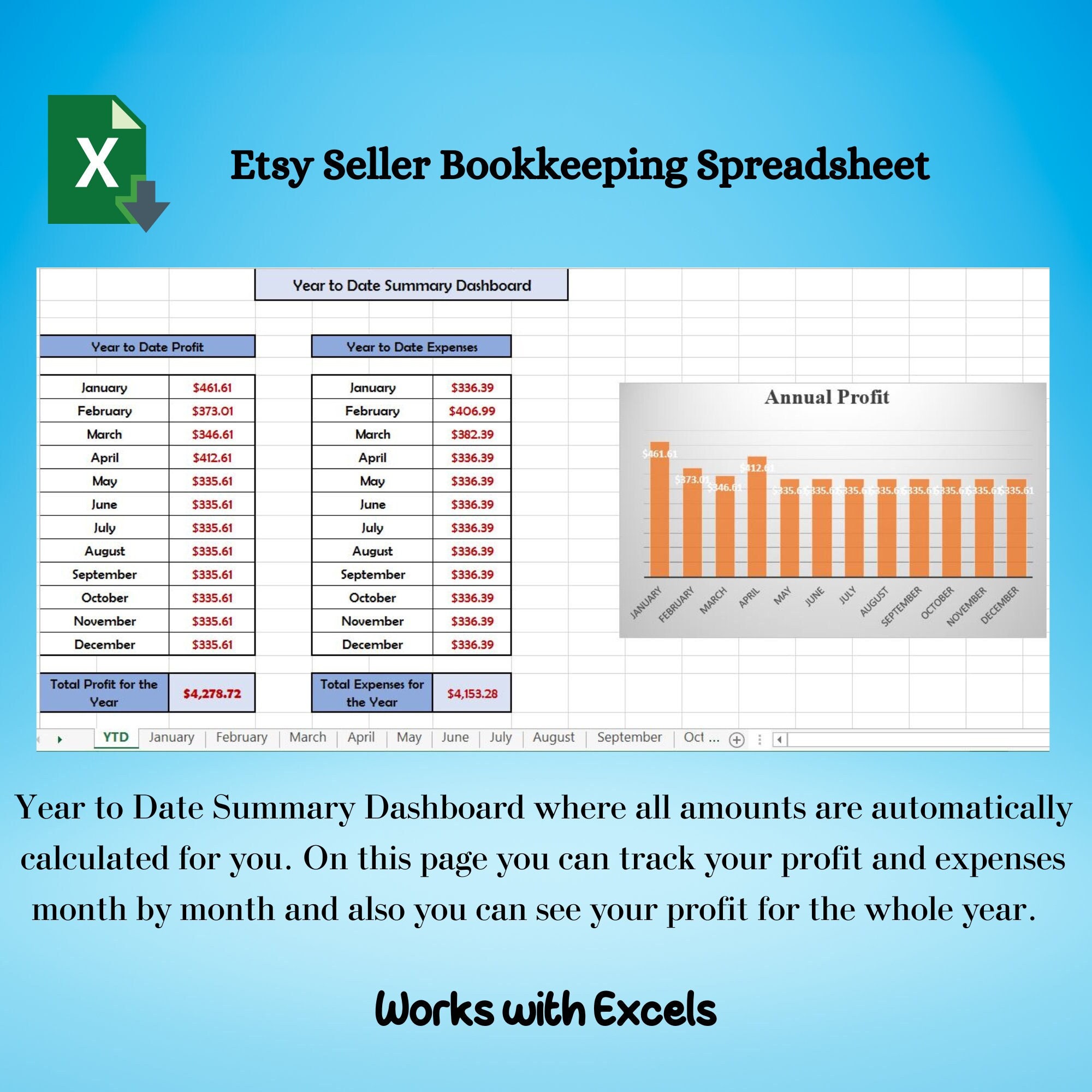 Etsy Bookkeeping Spreadsheet, Small Business Bookkeeping Spreadsheet ...