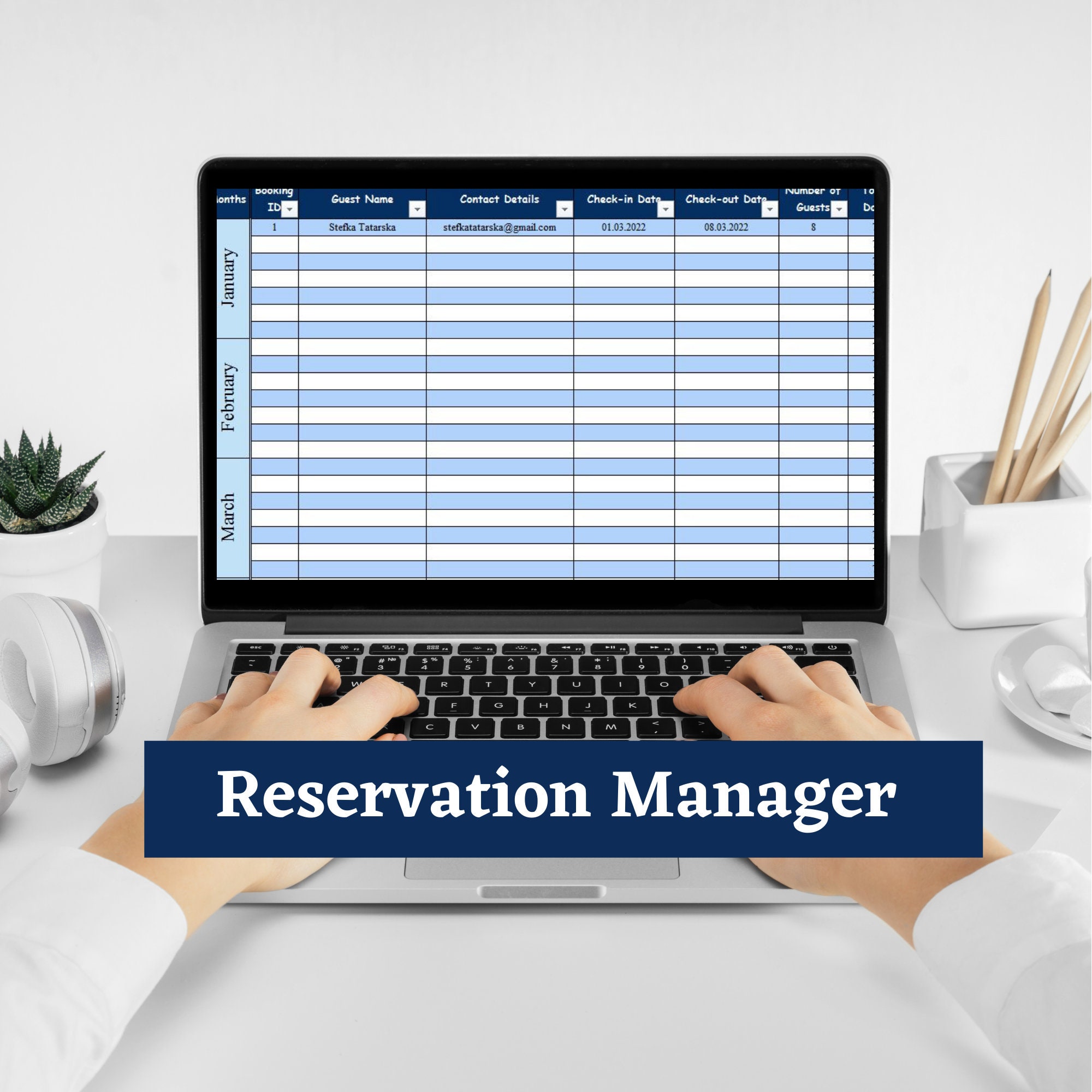 Rental Property Booking Spreadsheet for up to 6 Properties, Airbnb ...