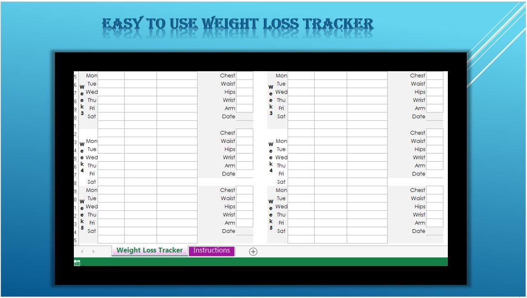 Excel template weight loss tracker - hilowatcher