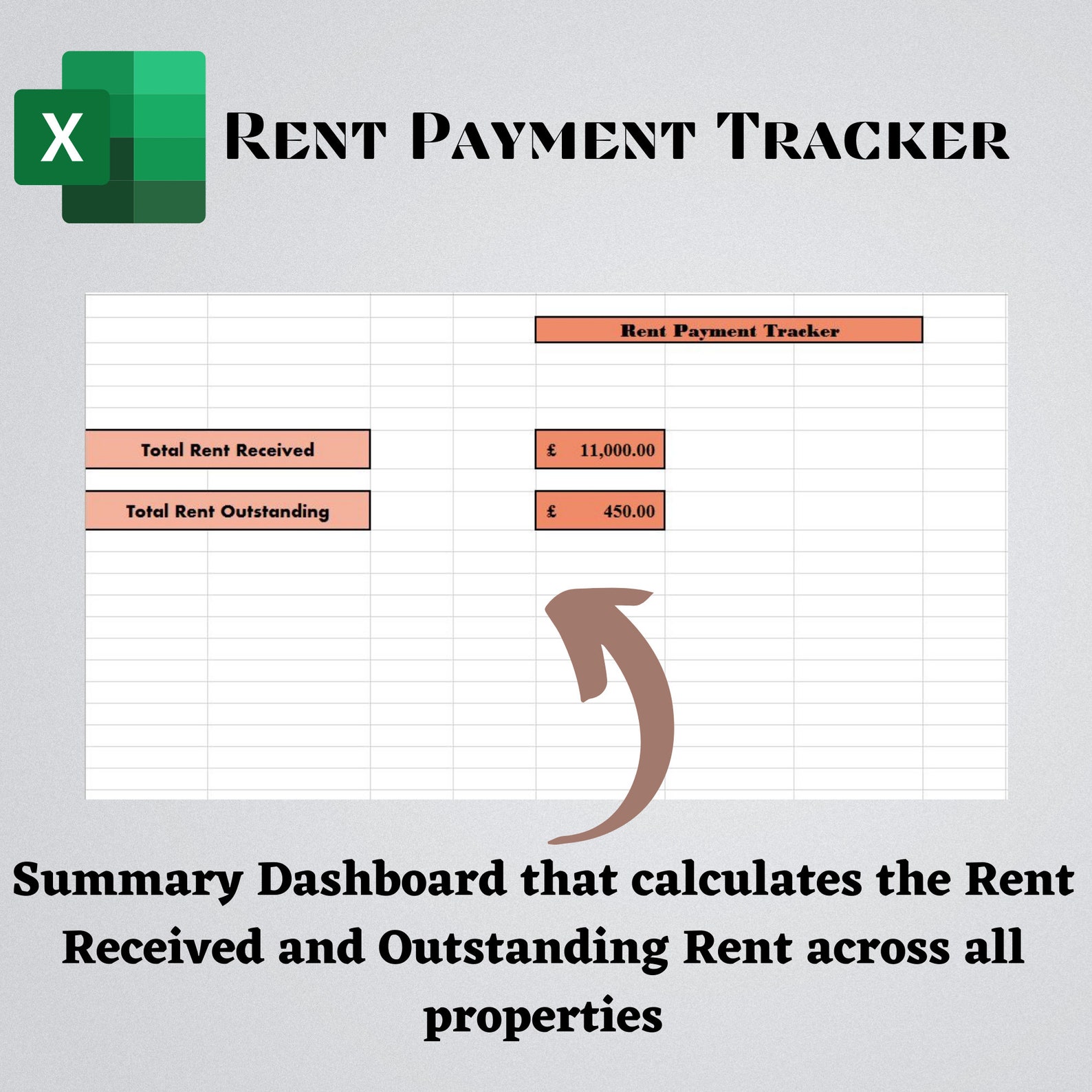 Rental Payment Tracker Excel, Rent Ledger for up to 10 Properties ...