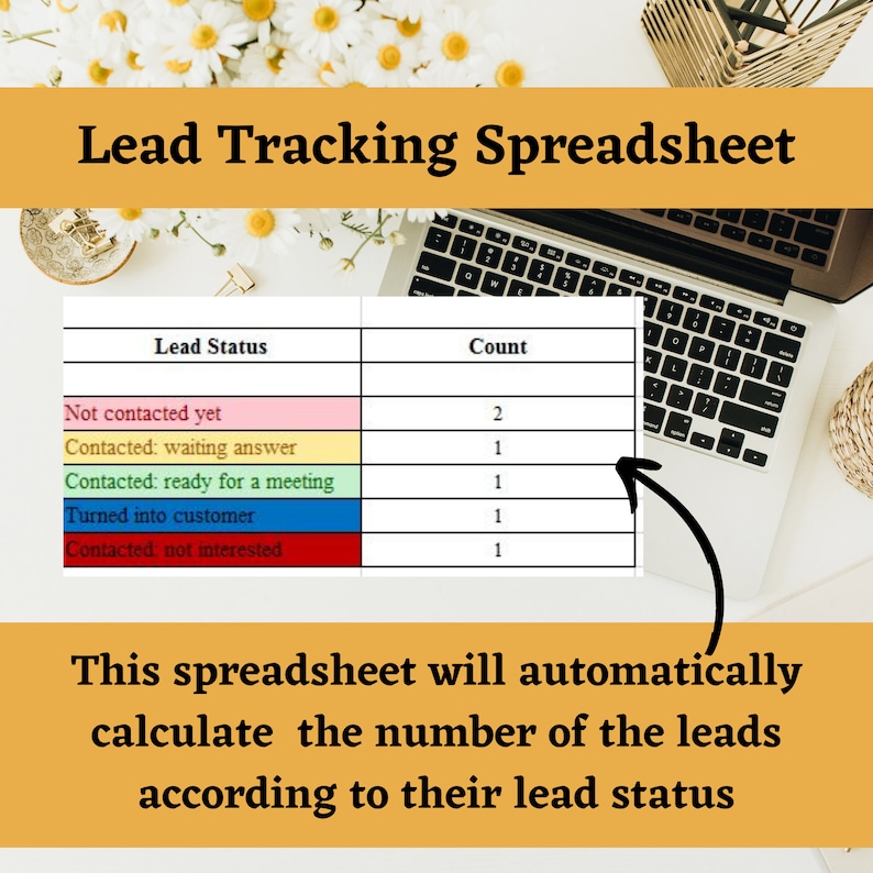 Lead Tracking Spreadsheet, Lead Tracker for Follow-ups, Sales ...