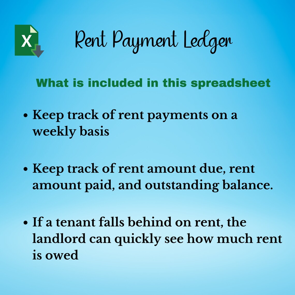 Weekly Rent Payment Ledger, Weekly Rent Payment Tracker, Rental ...