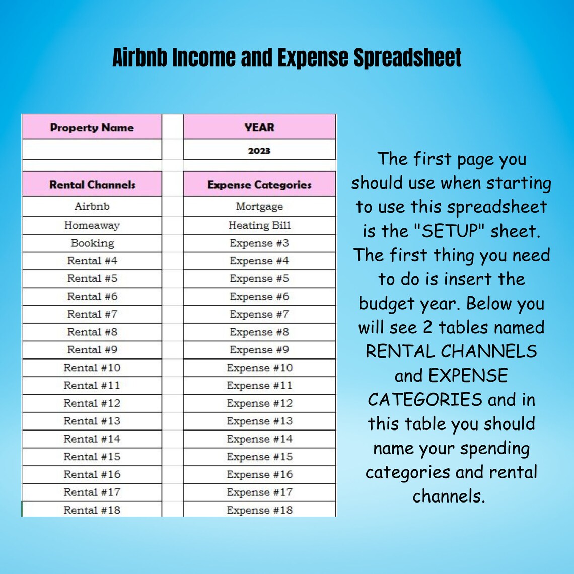 Airbnb Income and Expense Spreadsheet USD, Airbnb Rental Template ...