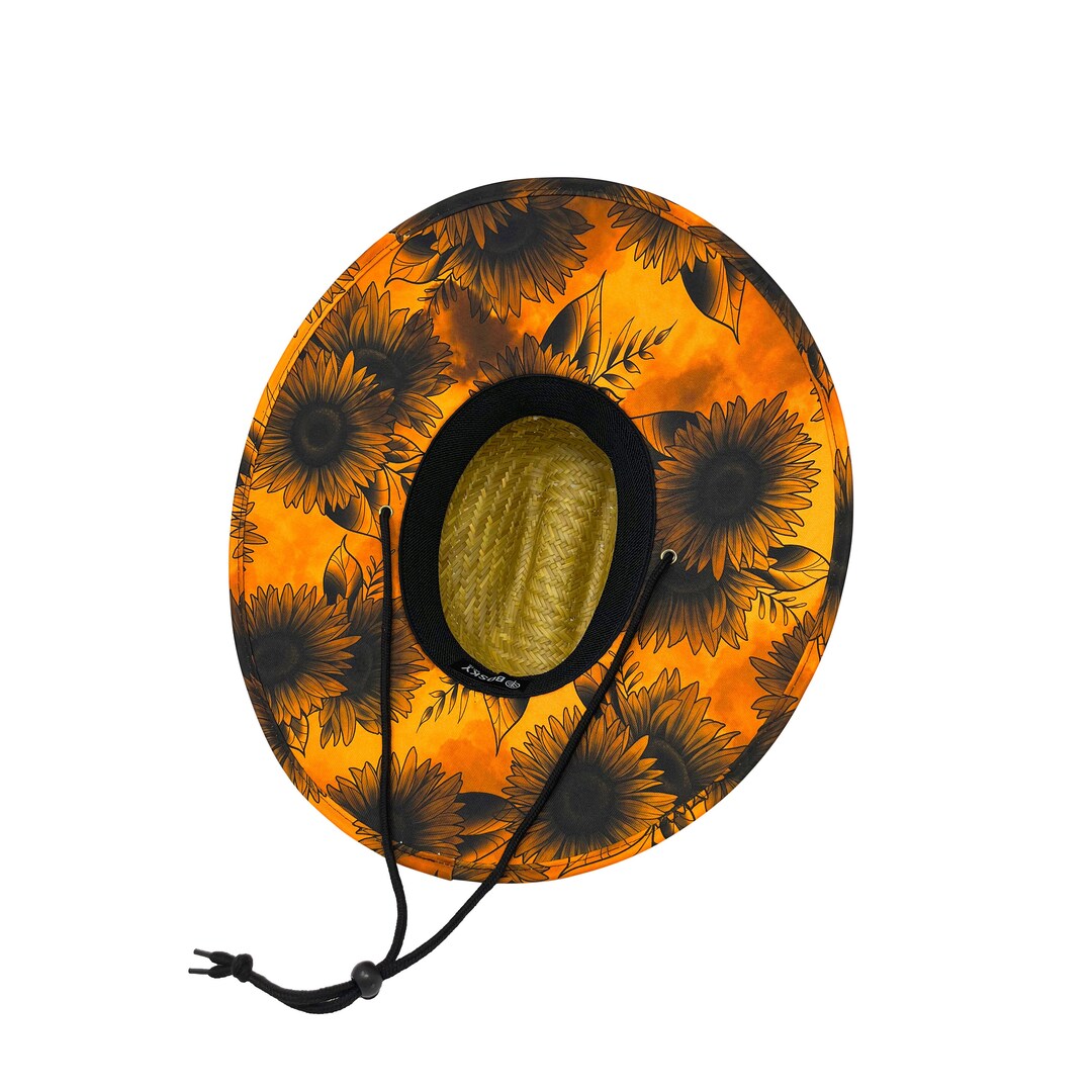 Vintage Sunflower Straw Hat Fishing Hat, Pool Hat, Vegas Hat, Lifeguard ...