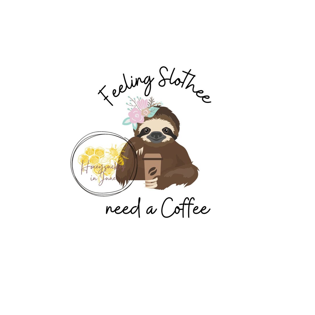 SLOTH COFFEE PNG - Etsy