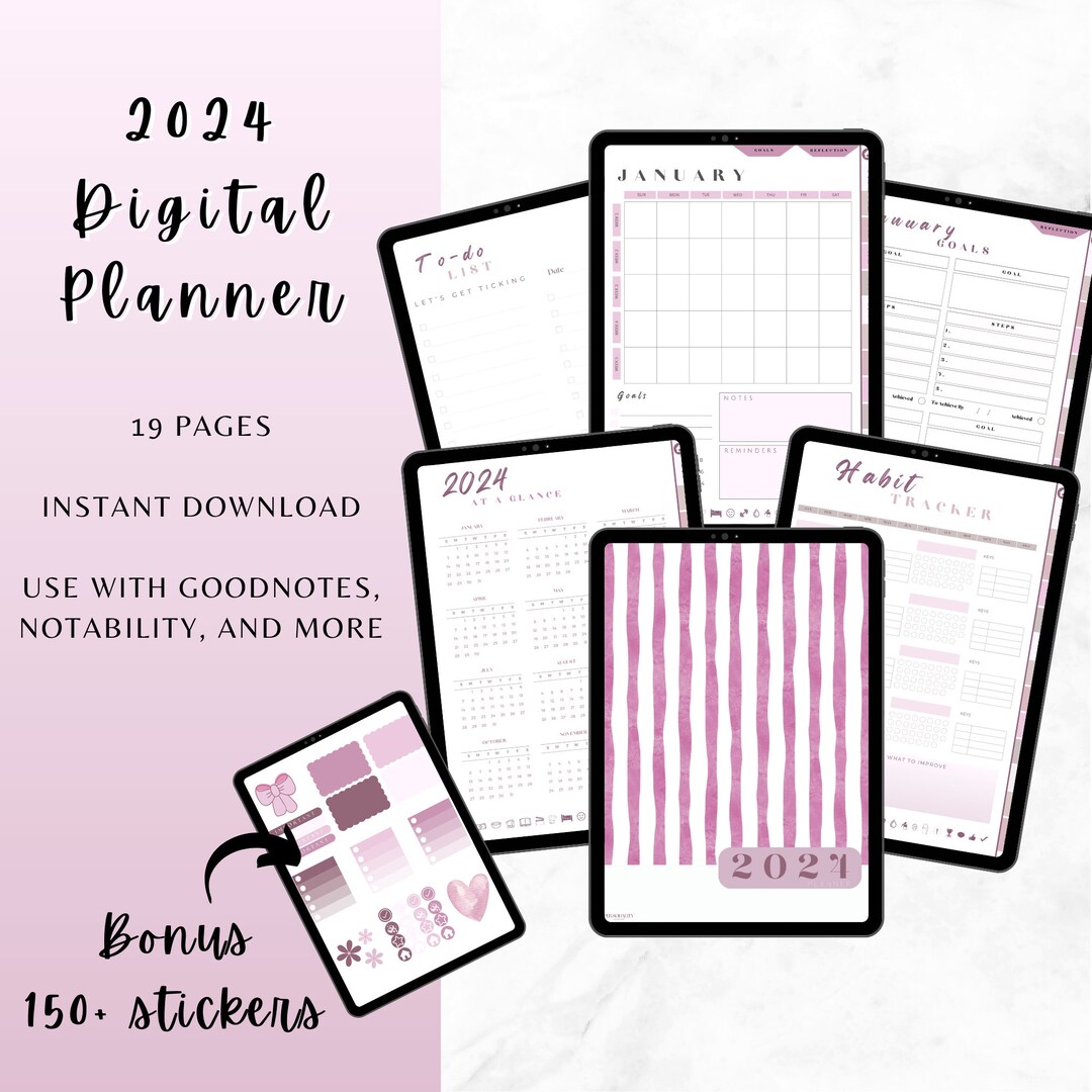 Digital Planner, 2024 Digital Planner. Digital Planner for Goodnotes ...