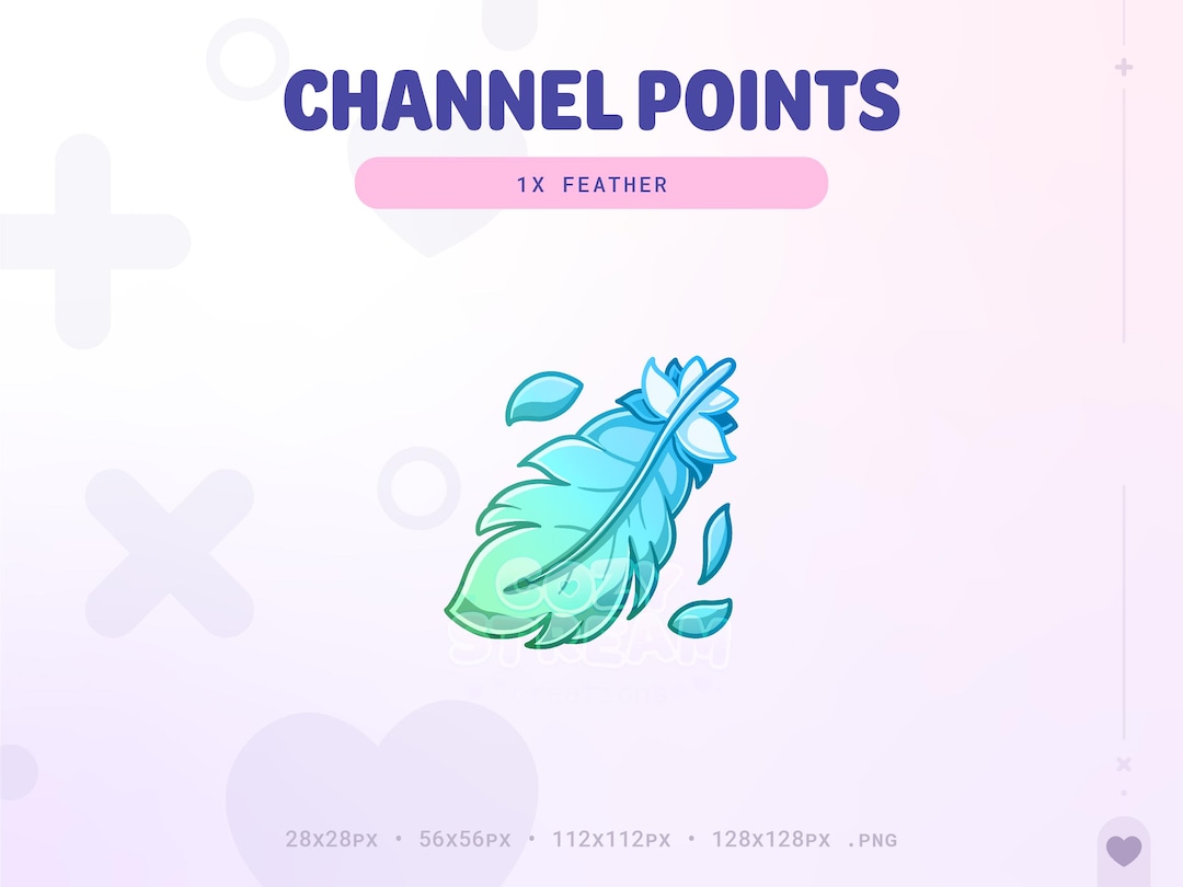 Twitch Green Blue Feather Channel Points | Twitch Emotes | Stream ...