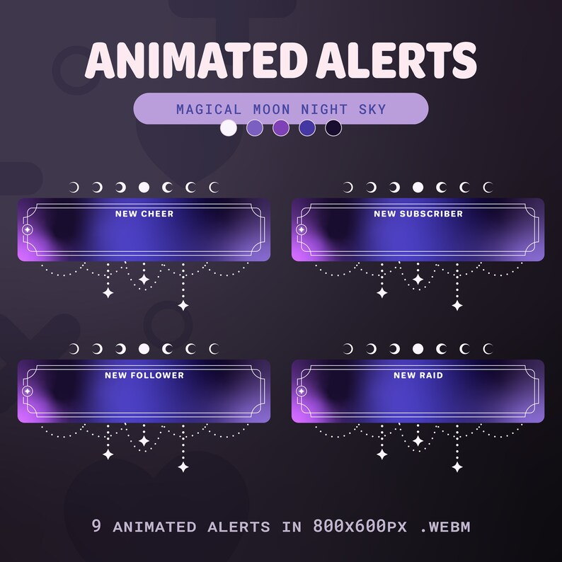Animated Magical Moon Night Sky Twitch Alerts - Etsy