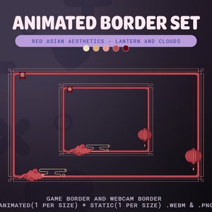Red Asian Aesthetic Twitch Overlay DIY With Camera & Chat Borders ...