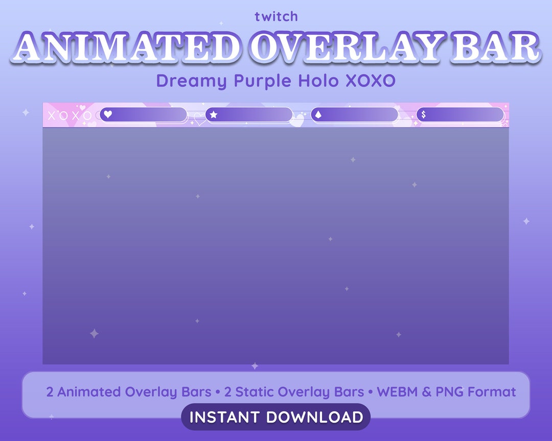Animated Dreamy Purple and Pink XOXO Streaming Overlay Bar - Etsy