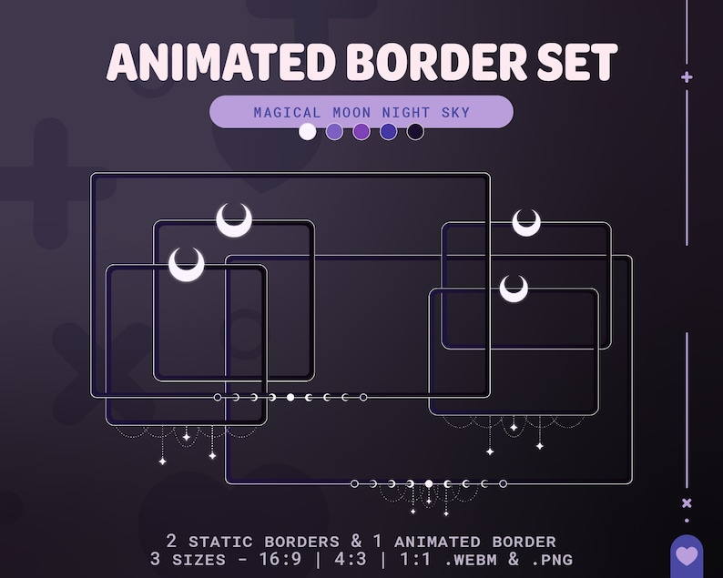 Magical Moon Night Sky DIY Twitch Overlay Set With Game, Camera & Chat ...