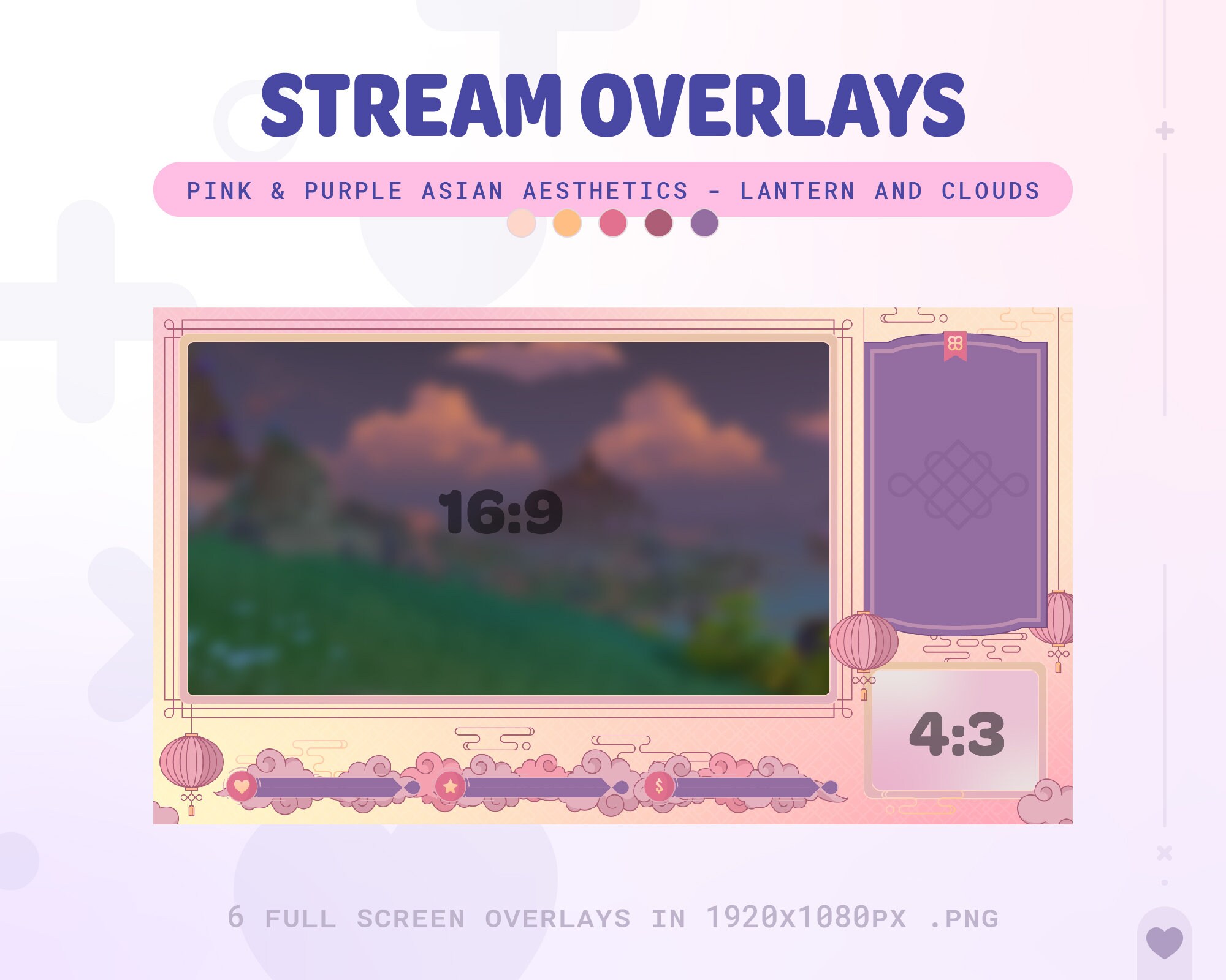 Cozy Asian Aesthetic Twitch Overlay DIY With Camera & Chat Borders ...