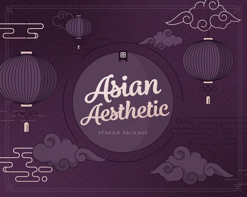 Dark Purple Asian Aesthetic Animated Overlay Stream Package - Etsy