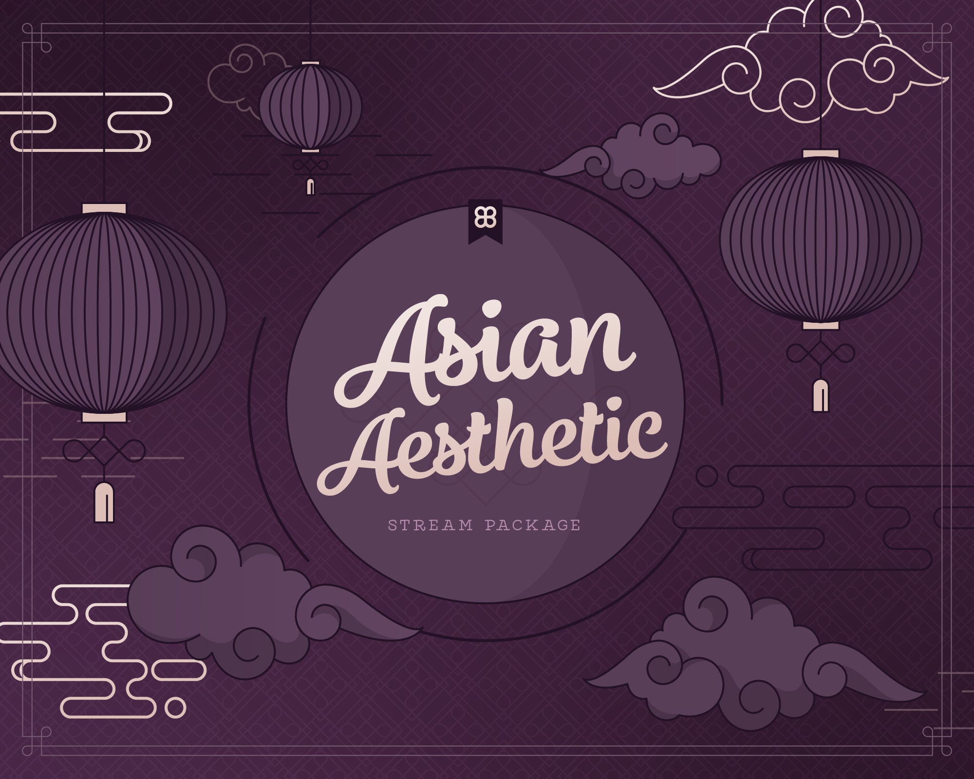 Dark Purple Asian Aesthetic Animated Overlay Stream Package - Etsy