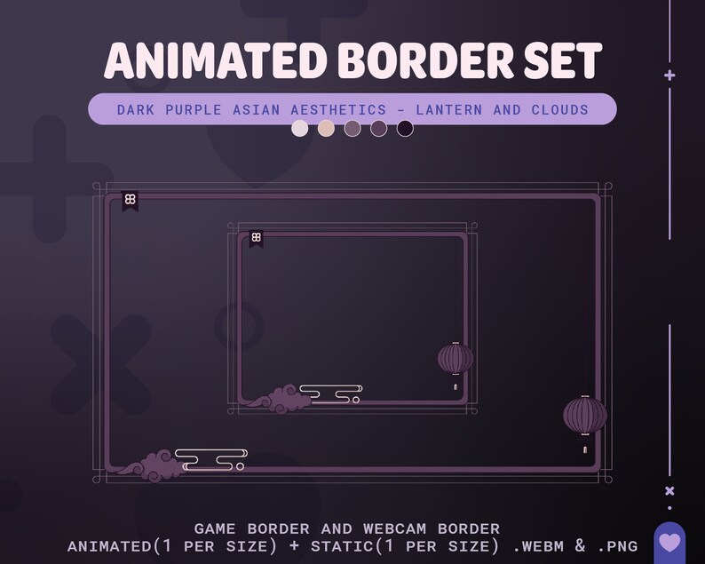 Dark Purple Asian Aesthetic Twitch Overlay DIY With Camera & Chat ...