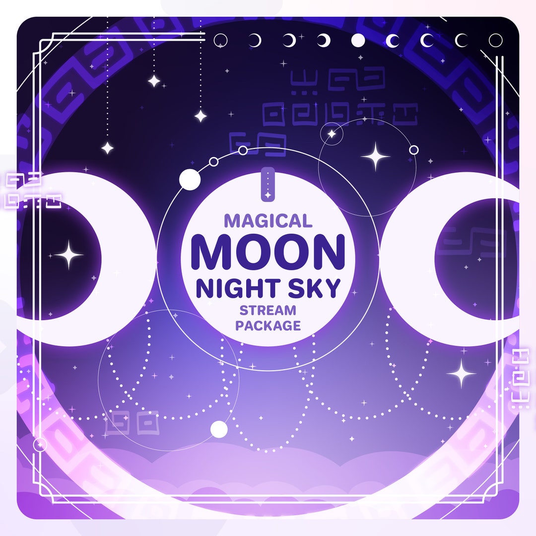 Celestial Moon Night Sky Twitch Overlay Package (digital) - Etsy